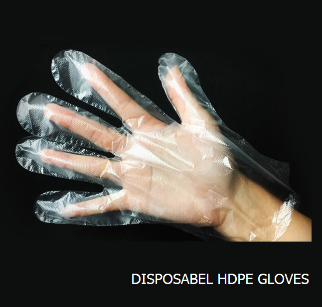 Disposable HDPE / LDPE Plastic gloves transparent food gloves